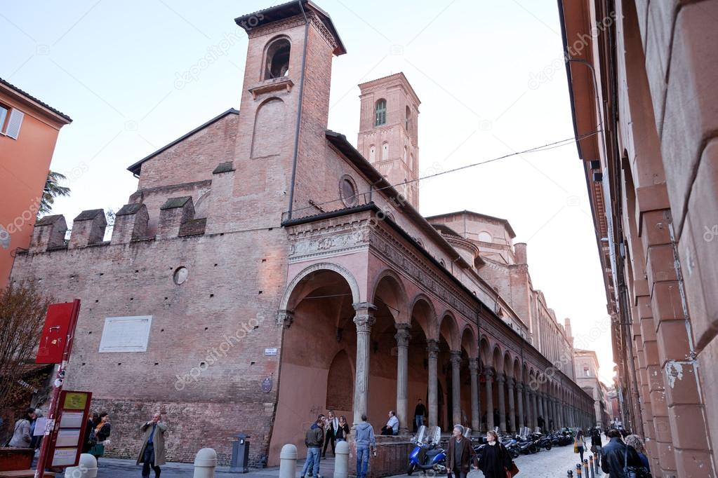Church San Giacomo Maggiore from Via Zamboni in Bologna – Stock ...