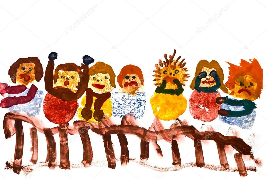 Child's painting - children on performance Stock Illustration by ...