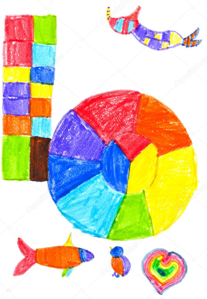 Child's drawing - color circle Stock Photo by ©vvoennyy 25265861