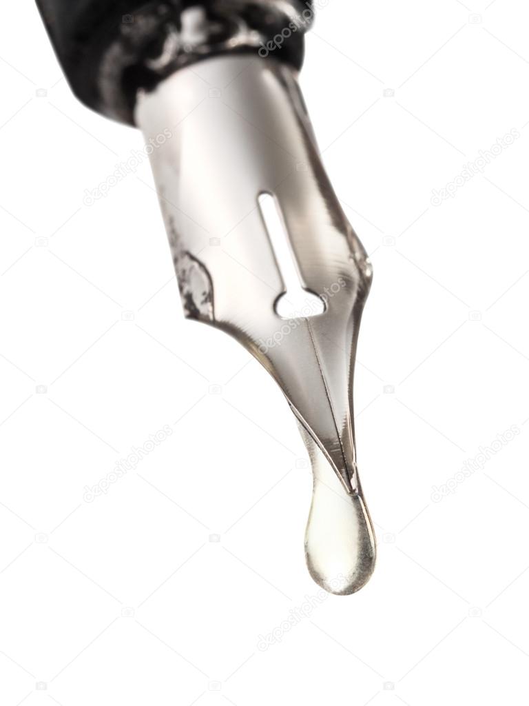Water drop dripping from nib of pen Stock Photo by ©vvoennyy 35435247
