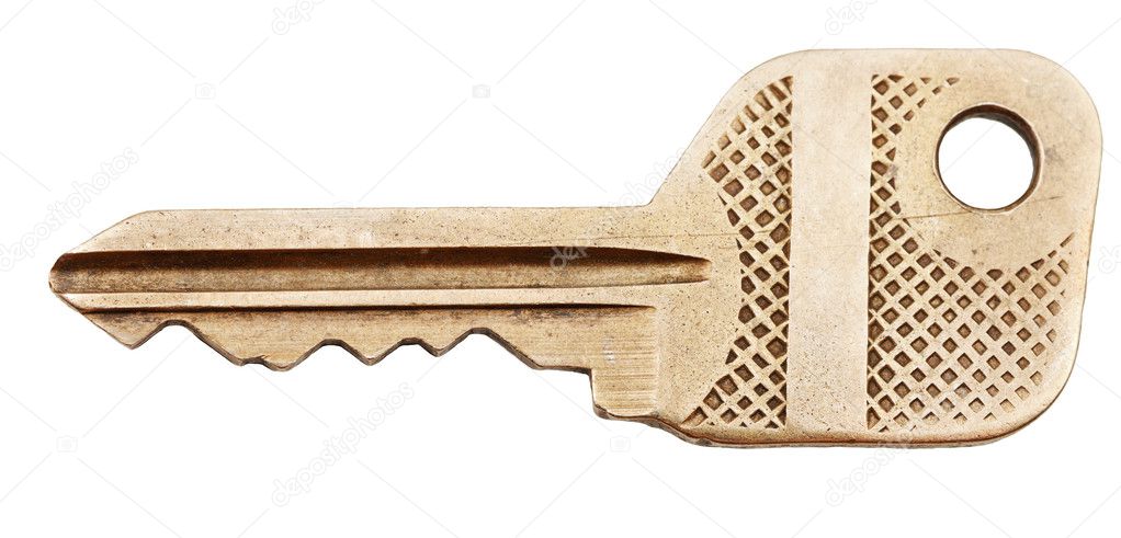 Brass door key for wafer tumbler lock Stock Photo by ©vvoennyy 41510423