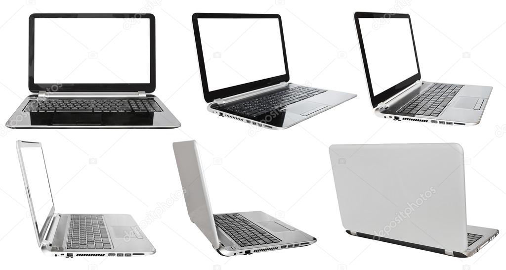 Set of laptops with cut out screens Stock Photo by ©vvoennyy 47385569