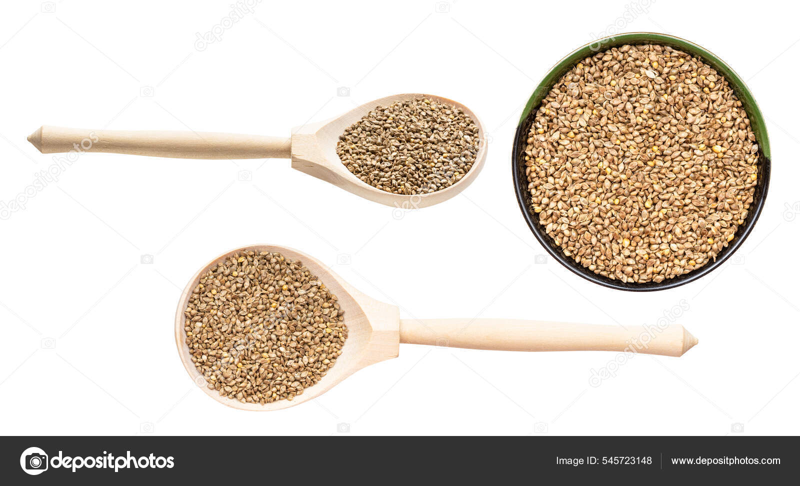 Set Various Whole Grain Barnyard Millet Seeds Isolated White Background ...