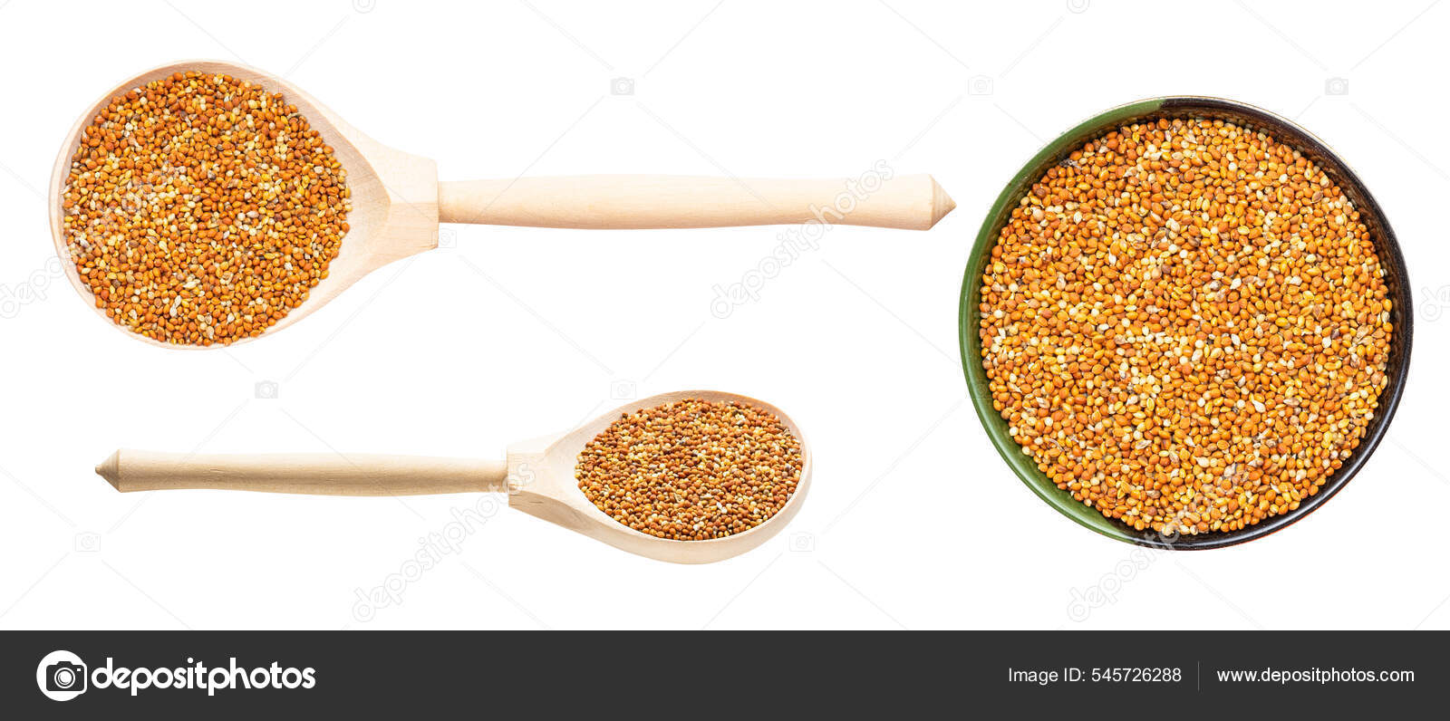Set Various Siberian Millet Seeds Isolated White Background — Stock ...