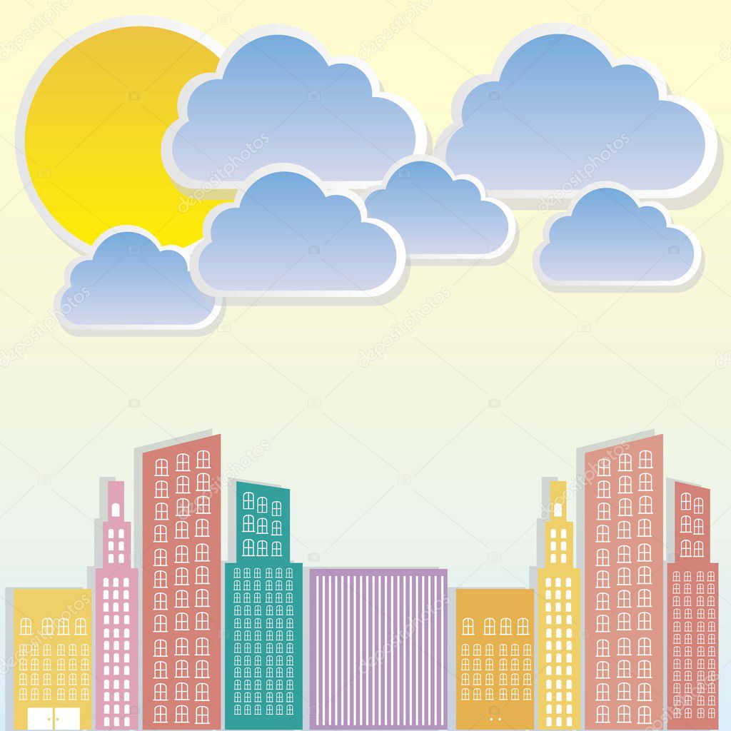 Pastel buildings Stock Vector by ©grgroupstock 12599317