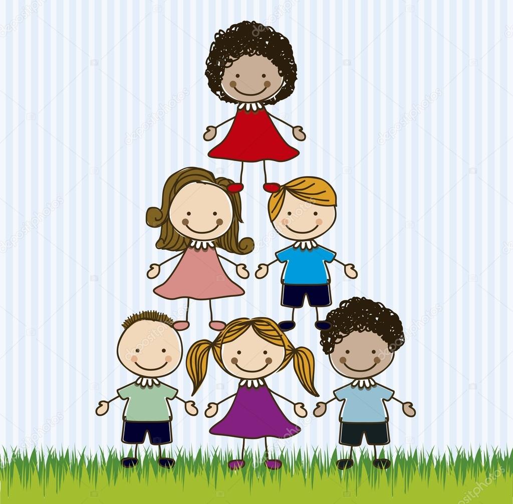 Kids Team Stock Vector by ©grgroupstock 19036051