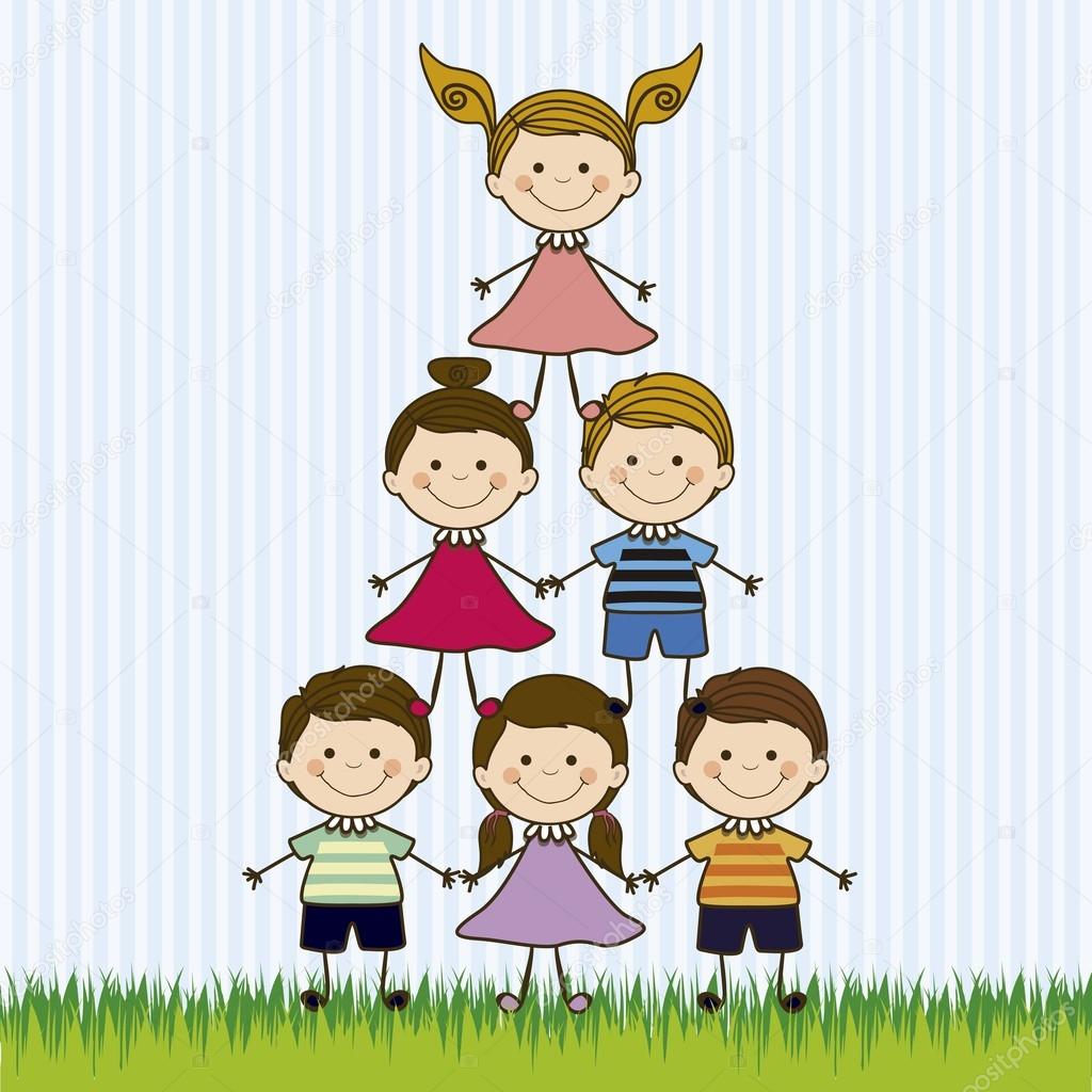 Kids Team Stock Vector by ©grgroupstock 19036411