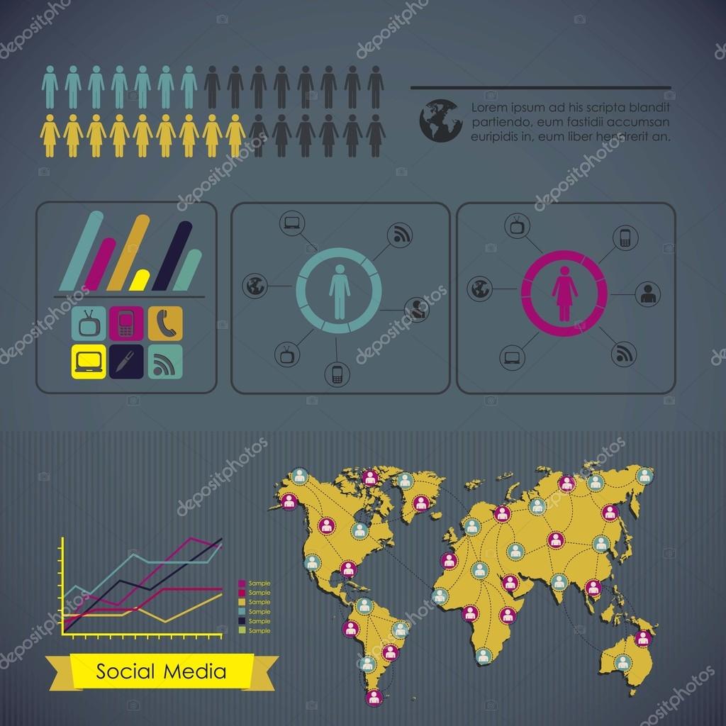 Social Media Infographic Stock Vector by ©grgroupstock 19039371