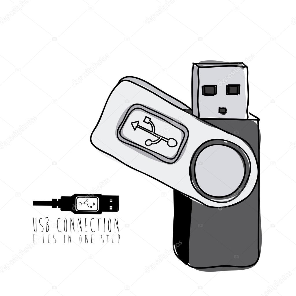 Usb connection Stock Vector by ©grgroupstock 29012491