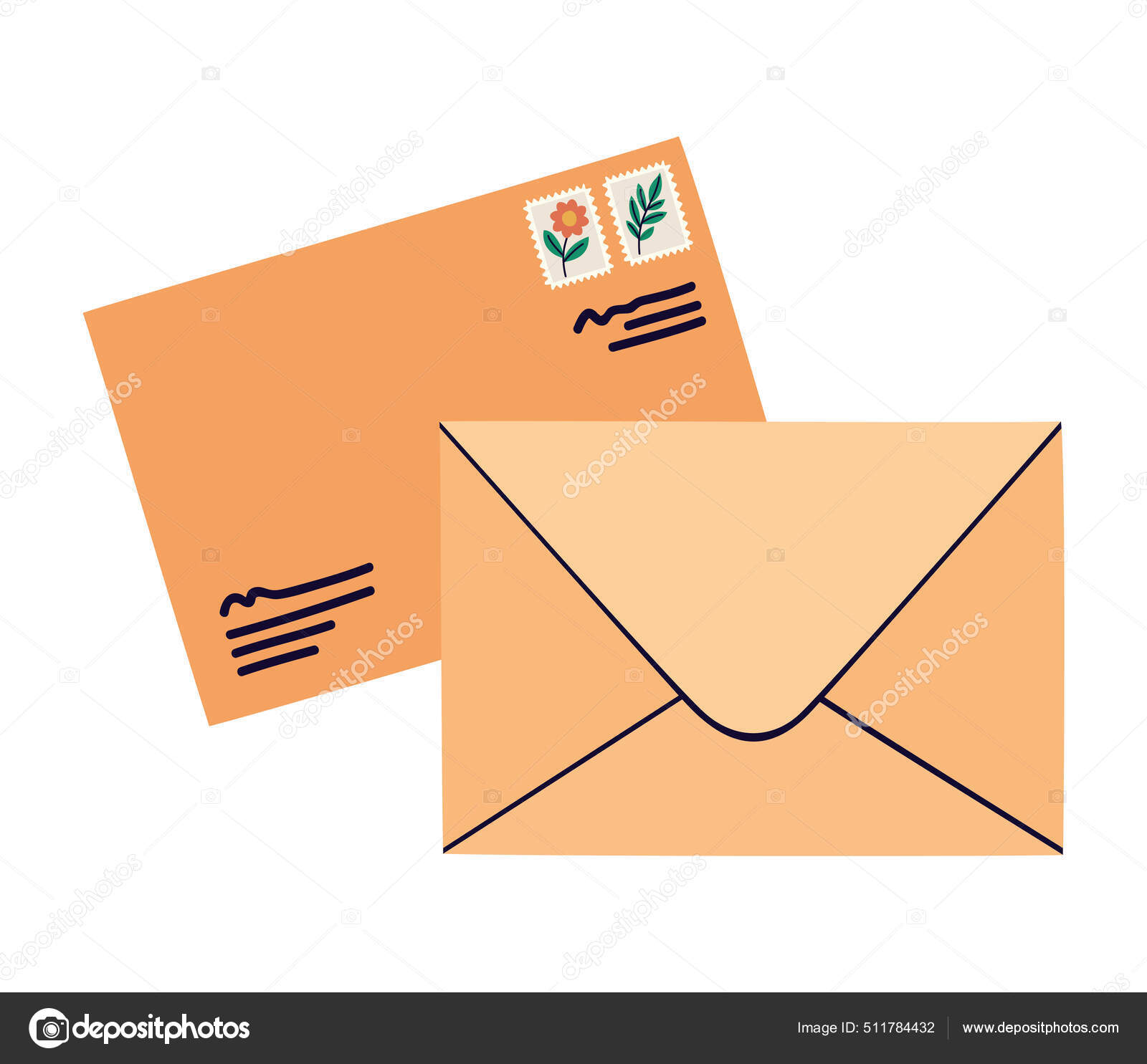 Precioso diseño de sobres Vector de stock #511784432 de ©grgroupstock