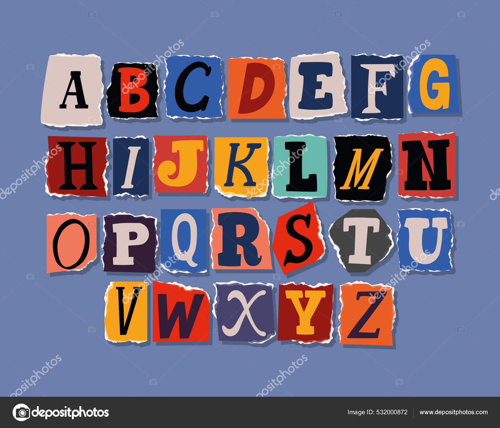 Ransom note alphabet font cartel Stock Vector by ©grgroupstock 532000872