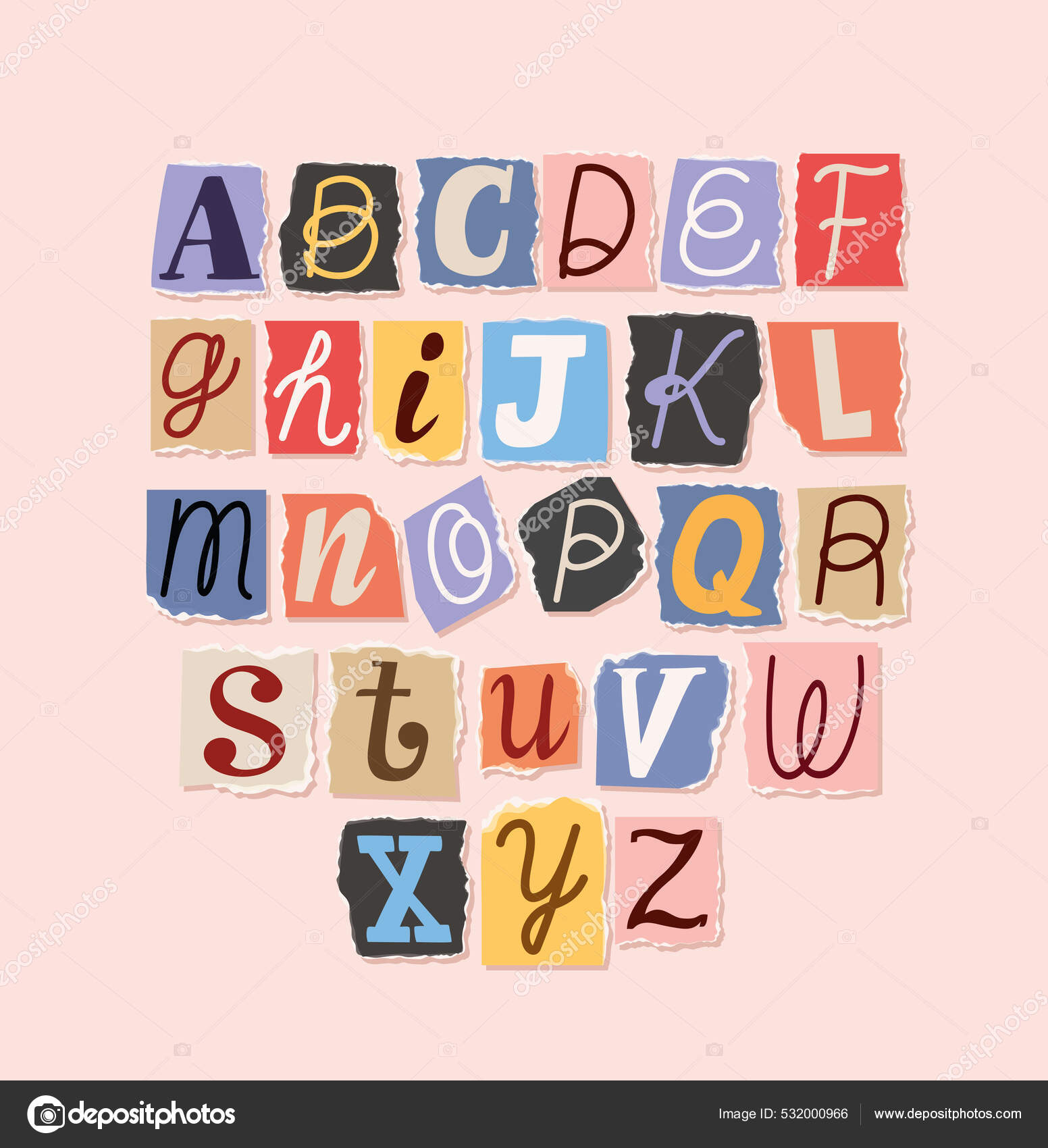 Ransom note alphabet font design Stock Vector Image by ©grgroupstock ...
