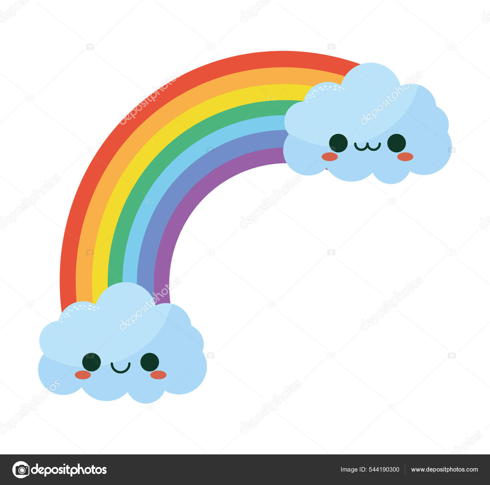 Arco iris y nubes Vector de stock #544190300 de ©grgroupstock