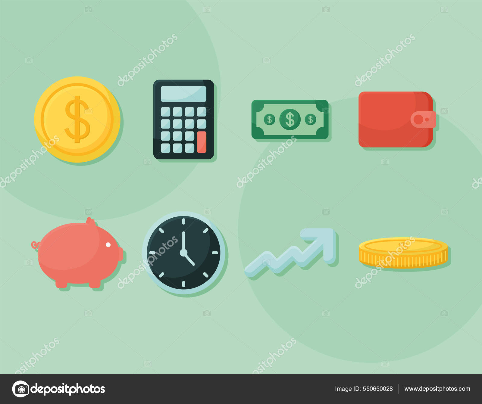 Eight business items Stock Vector by ©grgroupstock 550650028
