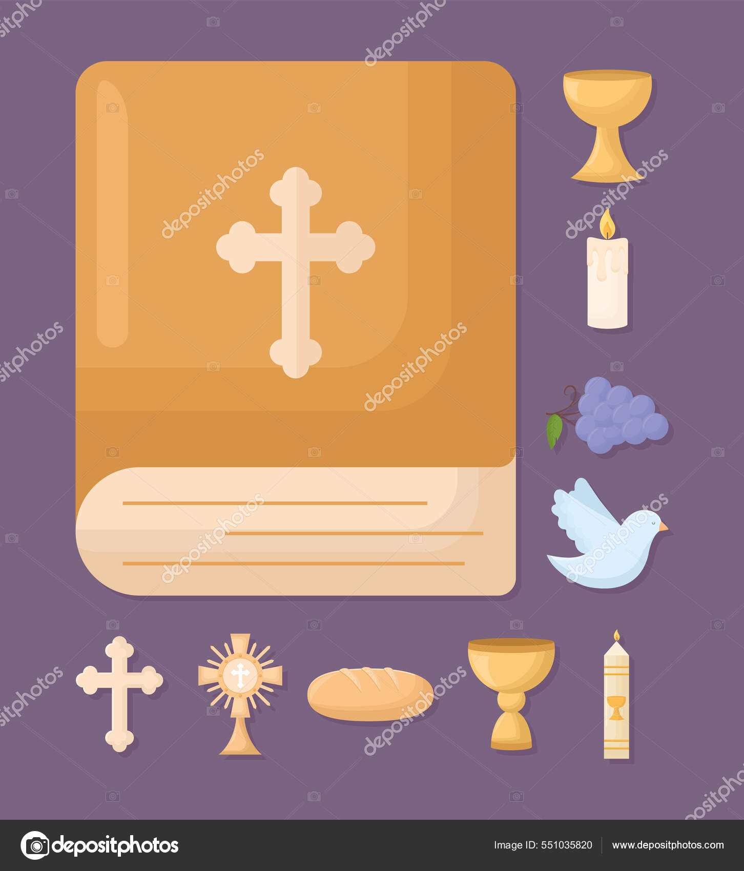 Dez ícones de primeira comunhão vetor(es) de stock de ©grgroupstock ...