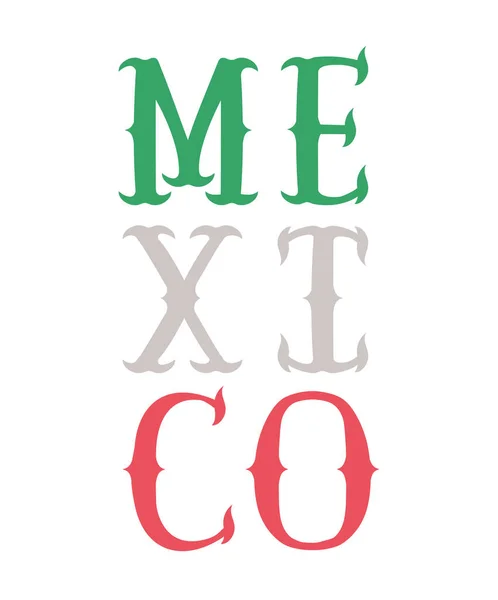 Colored Mexico Lettering White Stock Vector by ©grgroupstock 595736722