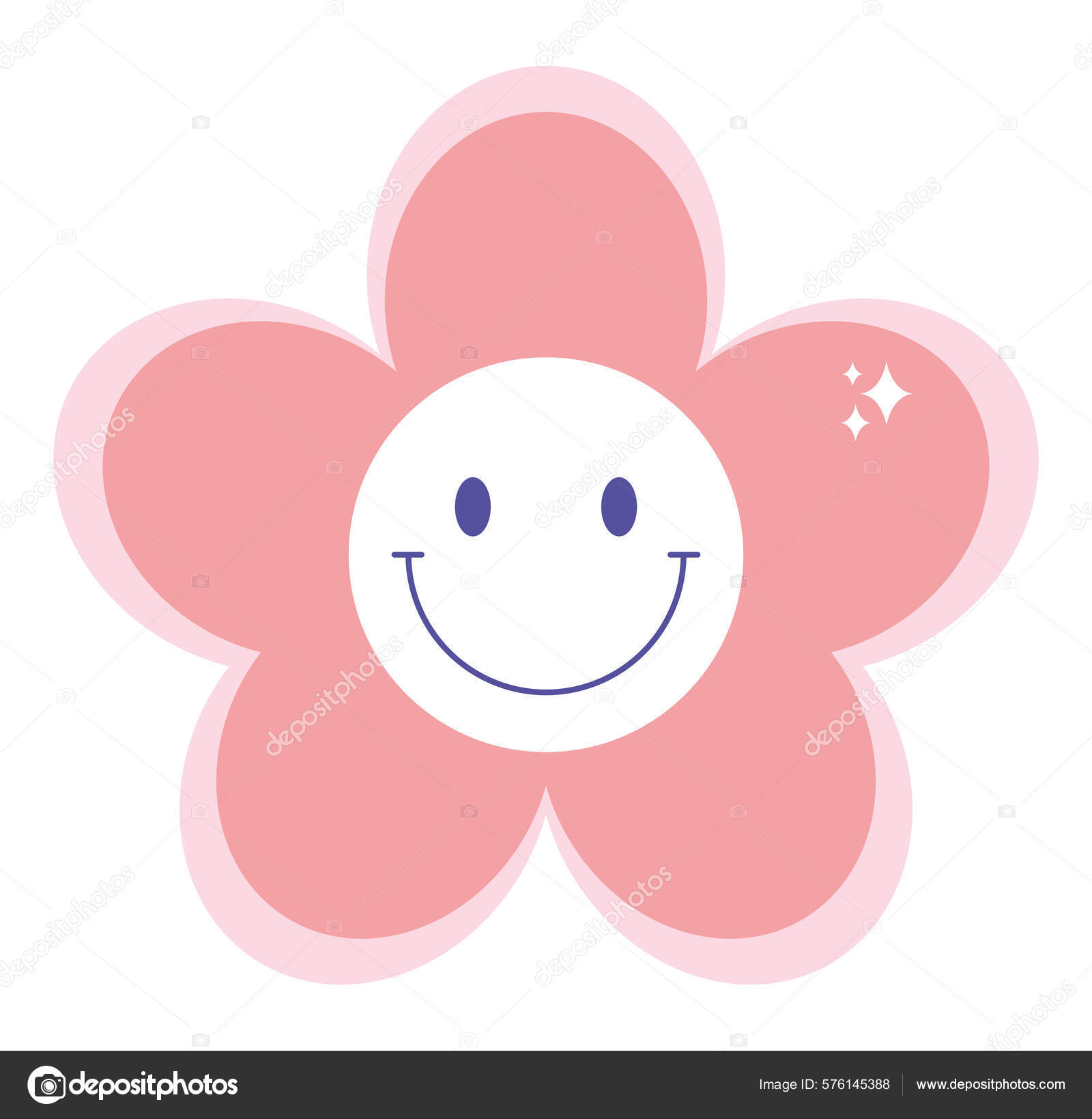 Happy Flower Design White Stock Vector by ©grgroupstock 576145388