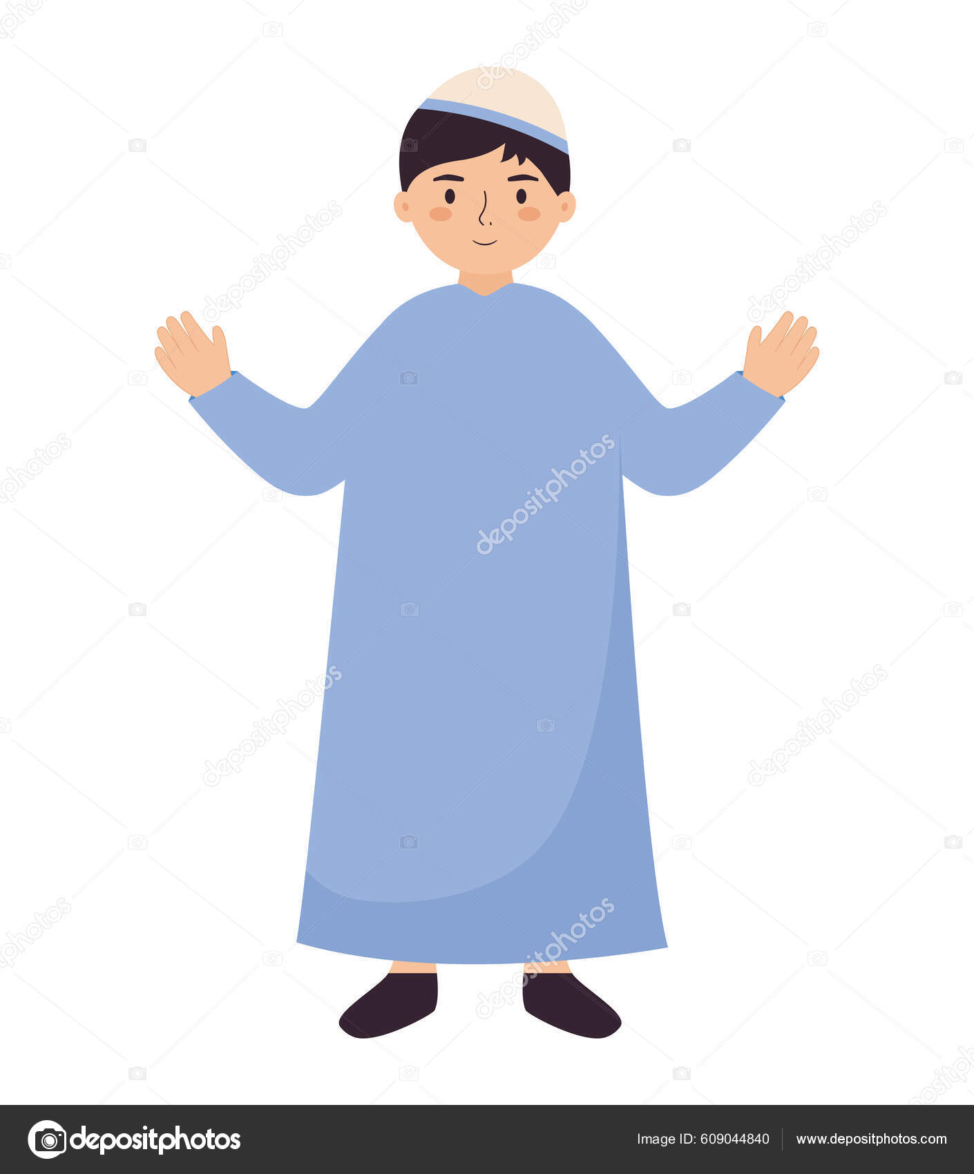 Muslim Boy Illustration White Stock Vector Image by ©grgroupstock ...