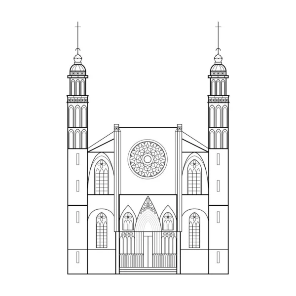 Simple Gothic Cathedral Drawing