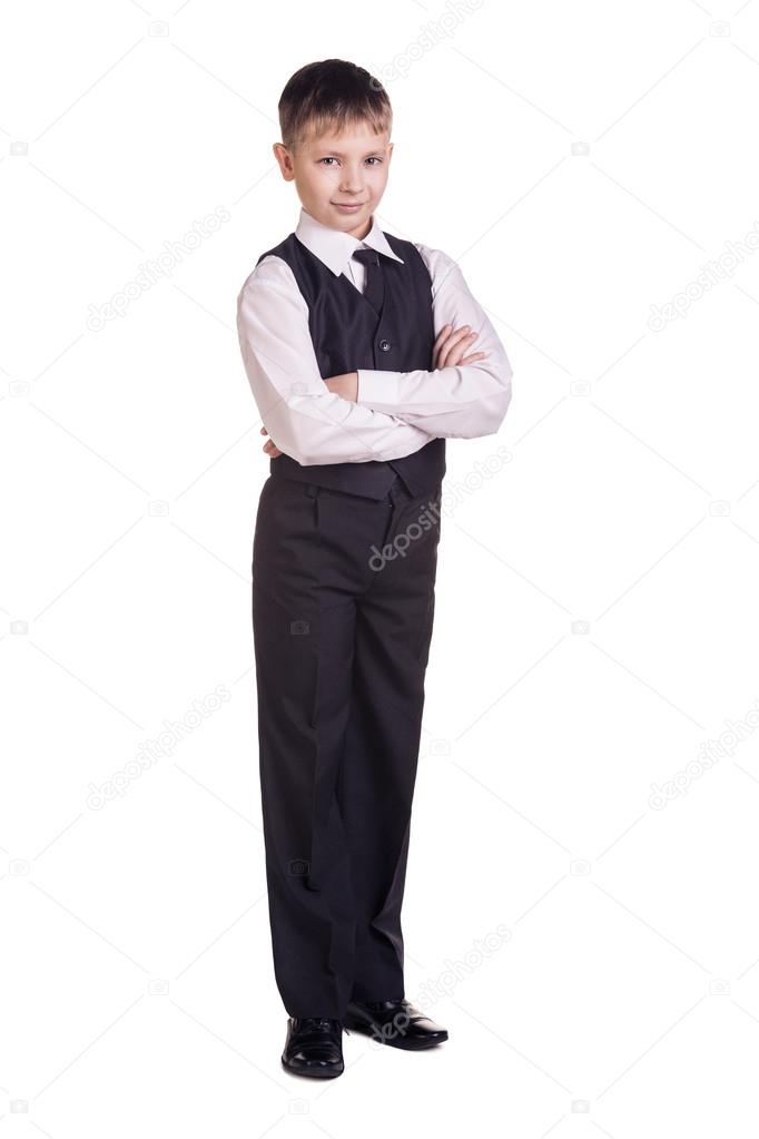 Boy in school uniform Stock Photo by ©kotin 39635517