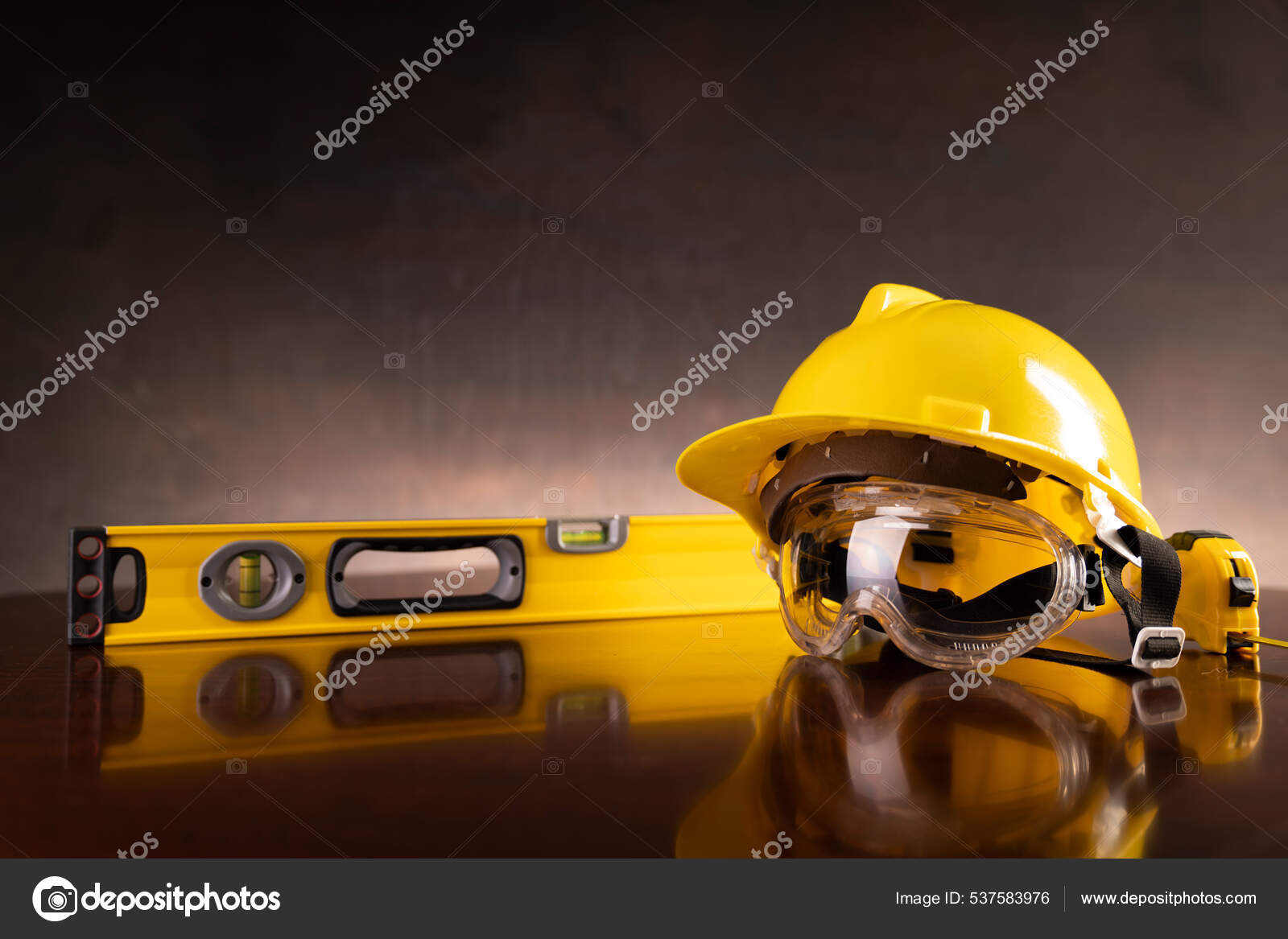 Labour Law Builiding Law Concept Gavel Yellow Crash Helmet Shining ...