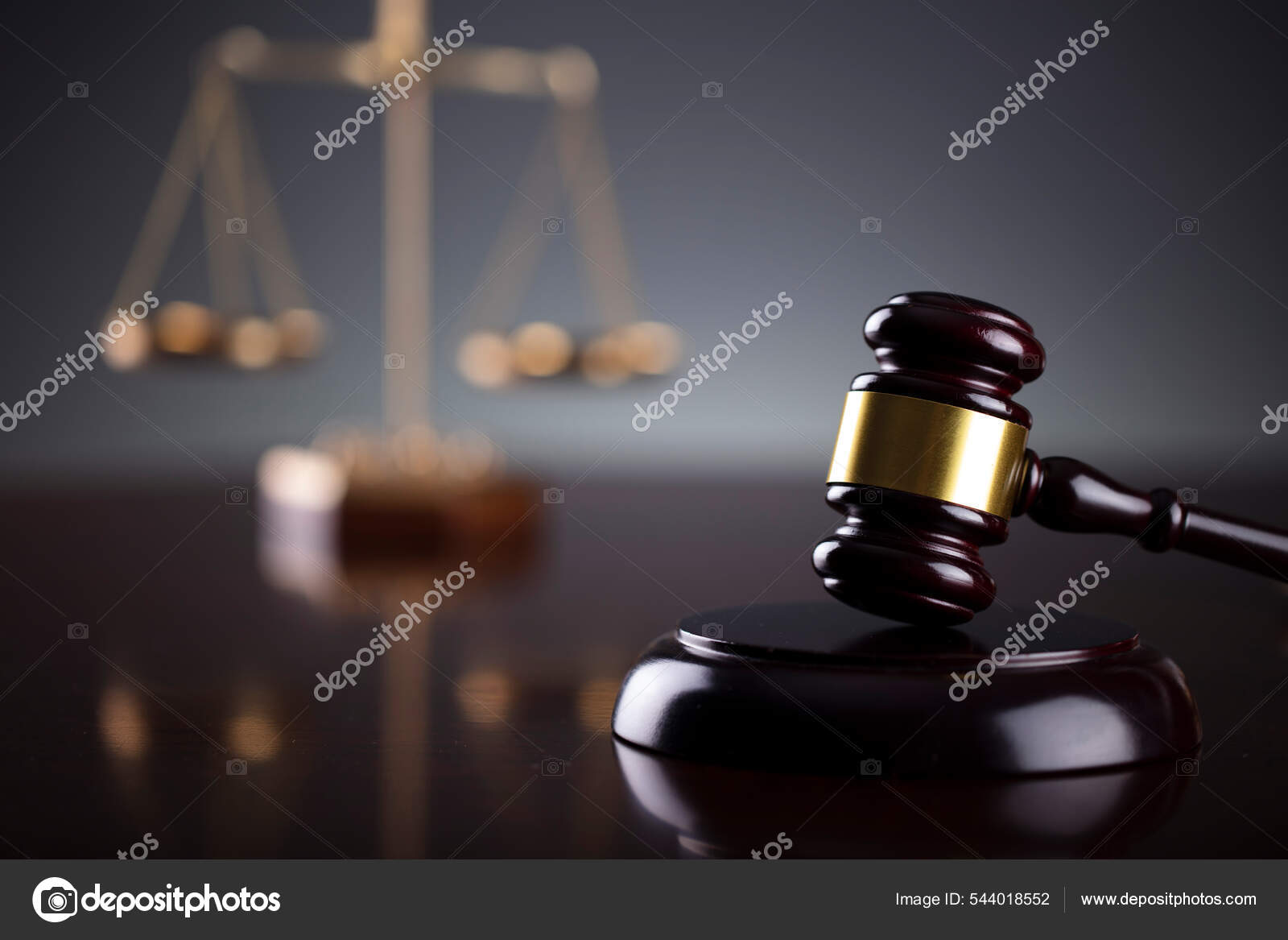 Composición Los Símbolos Legales Concepto Derecho Justicia Martillo ...