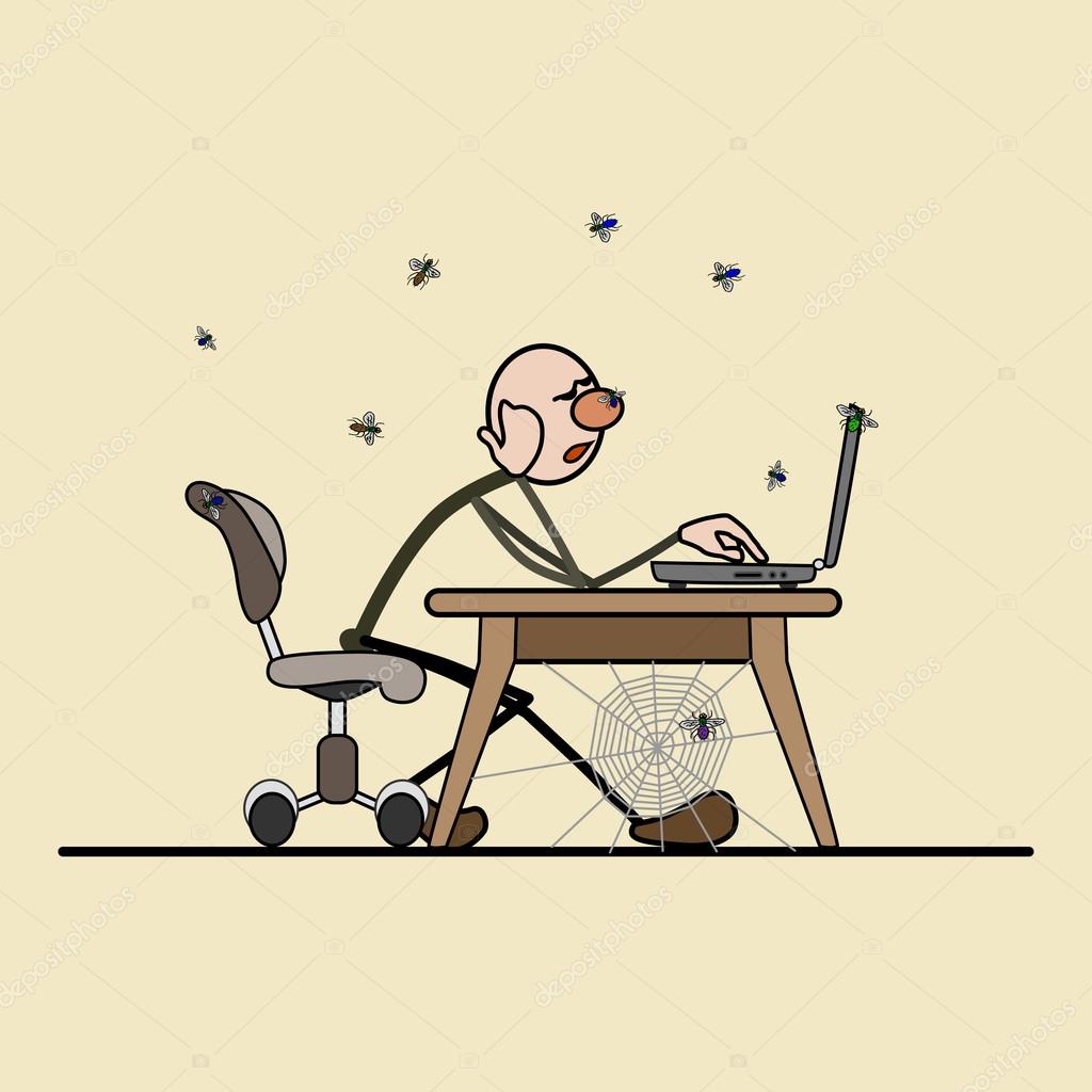 Lazy programmer. bad work Stock Vector by ©andrymas777 19182615