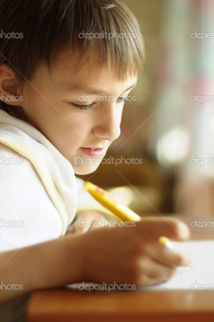 Interesting boy at home — Stock Photo © aletia #12828739