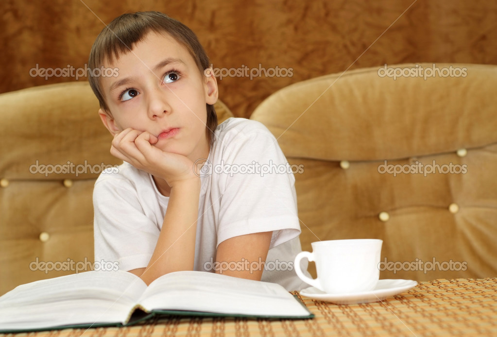 A beautiful good boy sitting — Stock Photo © aletia #12829908