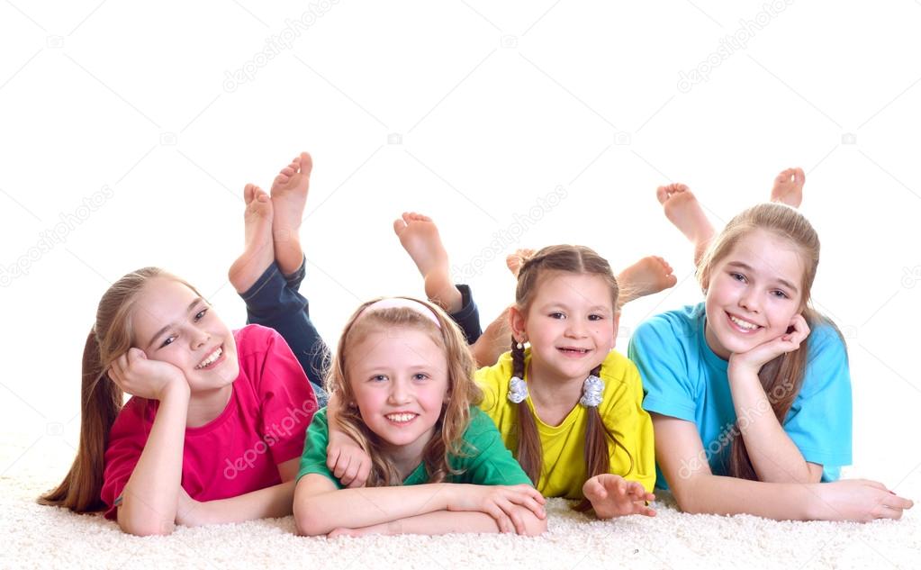 Group of young girlfriends Stock Photo by ©aletia 30736037