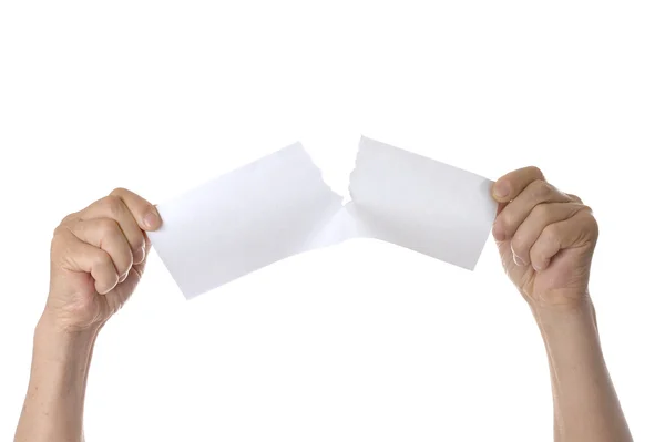 Hands tearing paper sheet Stock Photo by ©aletia 53027513