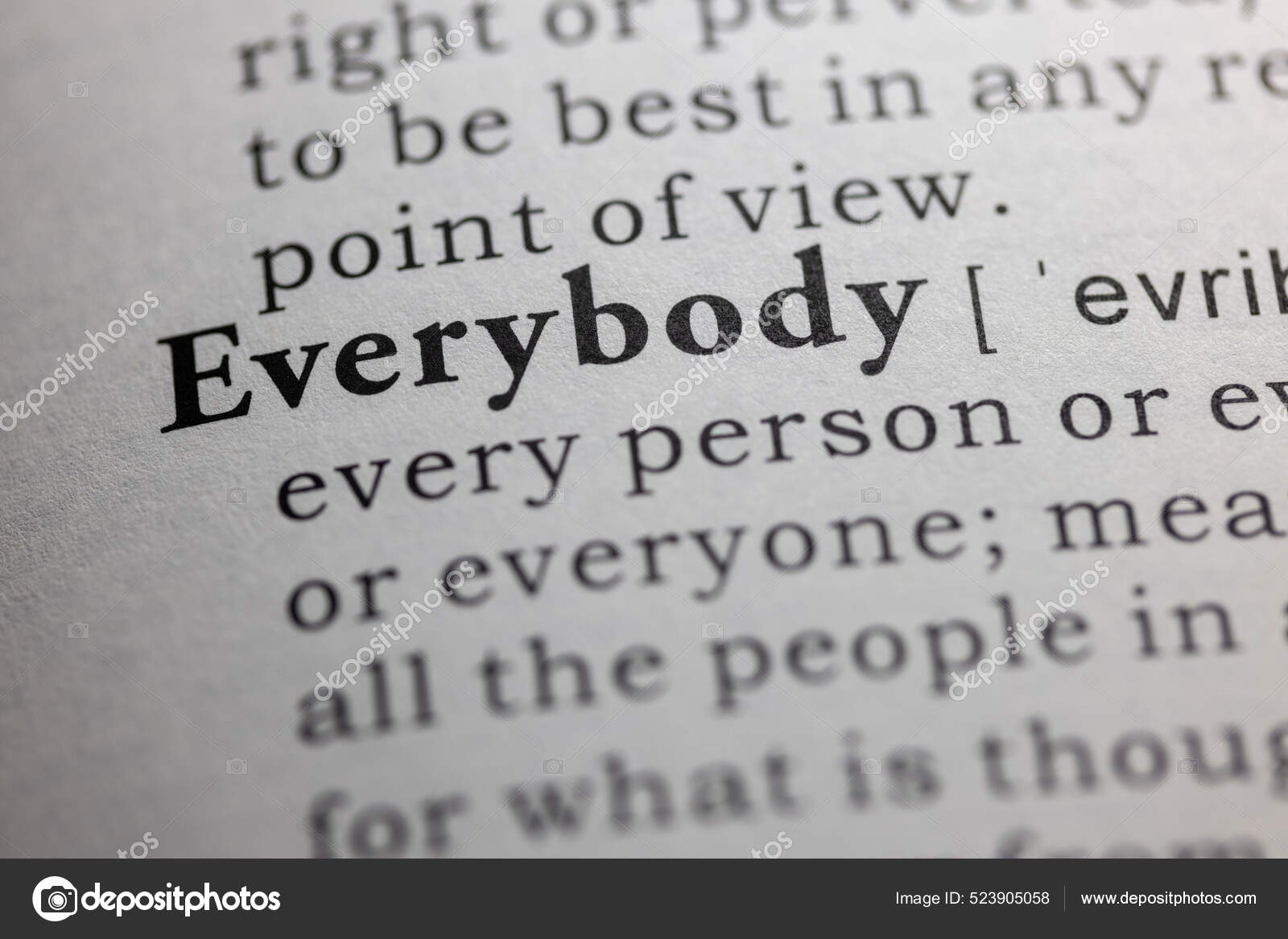 Fake Dictionary Word Dictionary Definition Everybody — Stock Photo ...