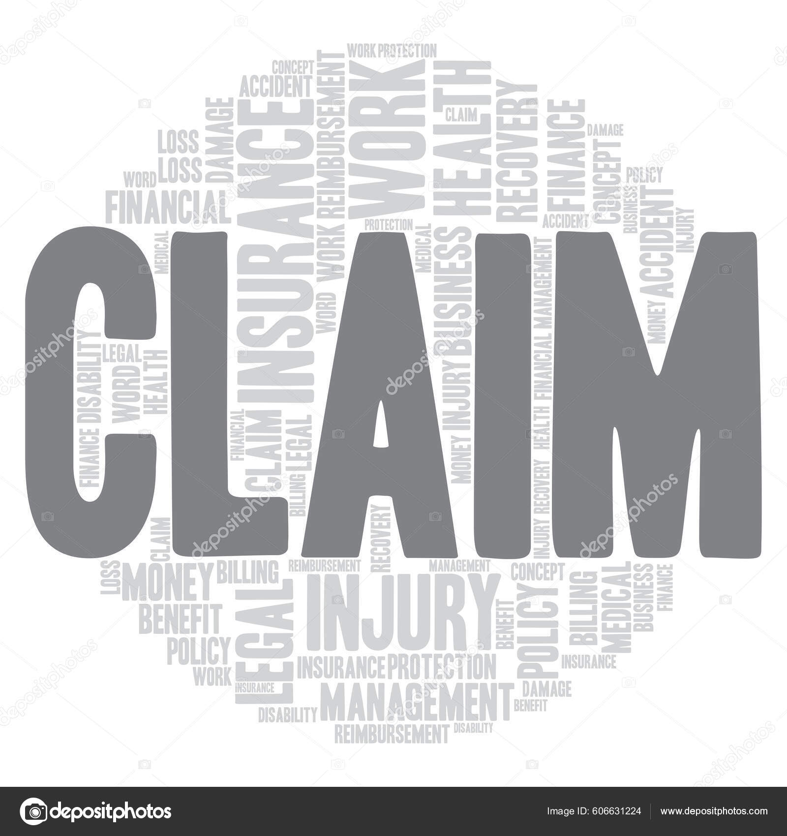 Claim Word Cloud Art Detailed Vector Stock Vector Image by ...