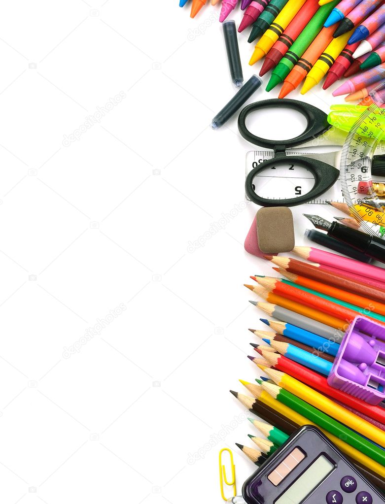 School and office supplies frame Stock Photo by ©kuligssen 12439788
