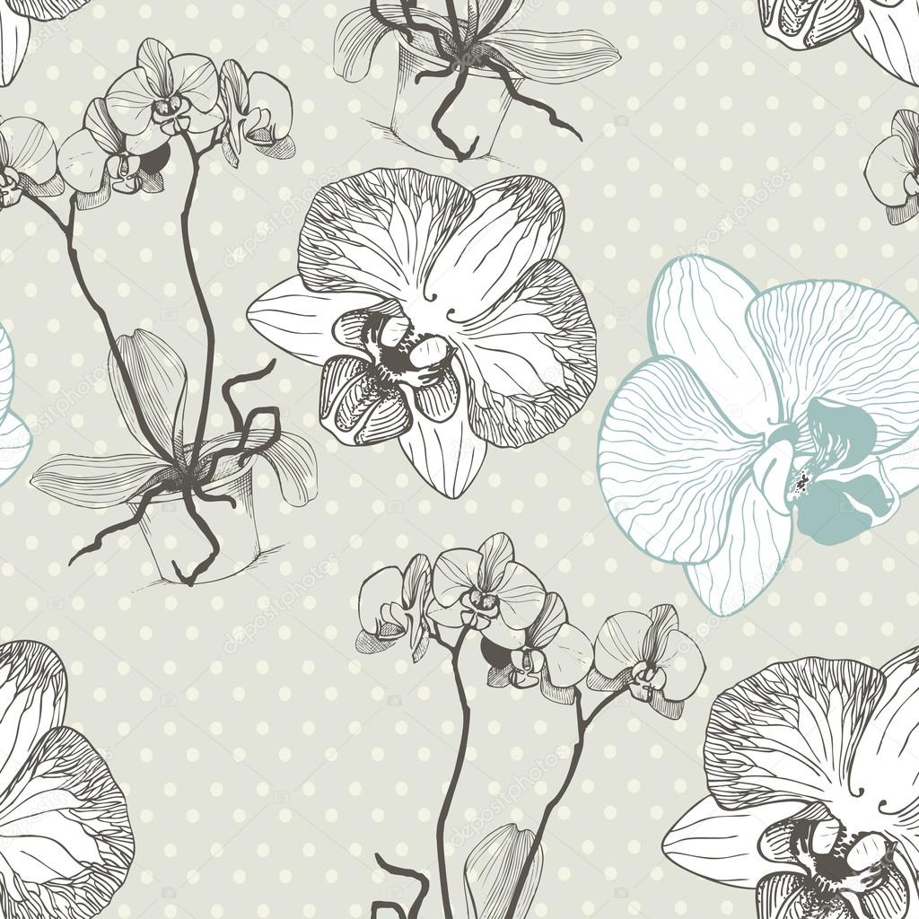 Seamless pattern decorative orchid flowers — Stock Vector © geraria ... Seamless pattern decorative orchid flowers — Stock Vector © geraria ...