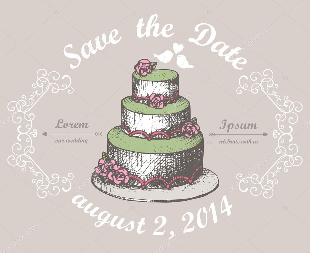 Hand drawn wedding cake Stock Vector Image by ©geraria #33783069
