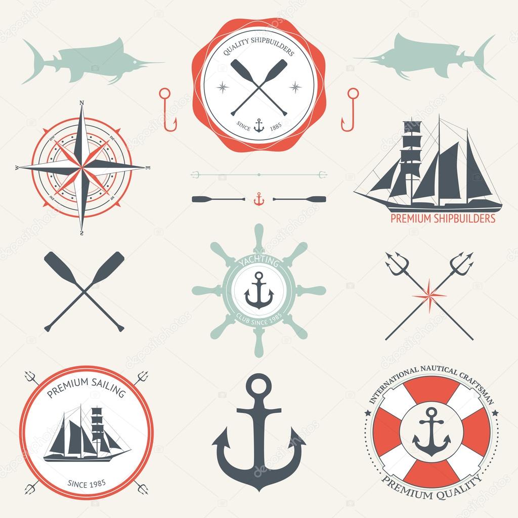 Sea signs and icons Stock Vector Image by ©geraria #45901237