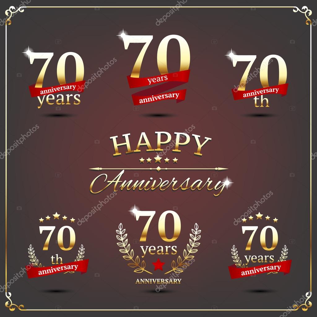 Seventy years anniversary signs collection Stock Vector Image by ...