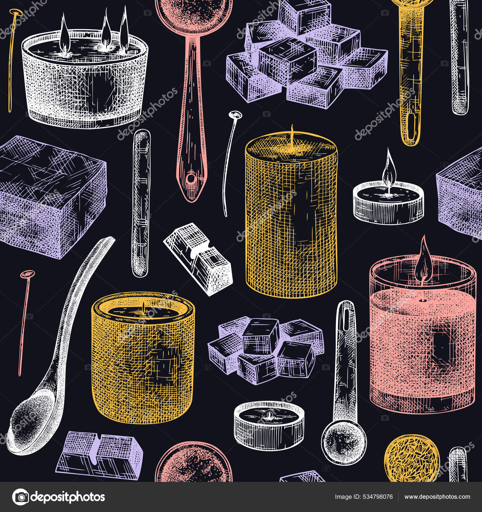 Aromatic Candles Making Kit Background Vector Backdrop Candle ...