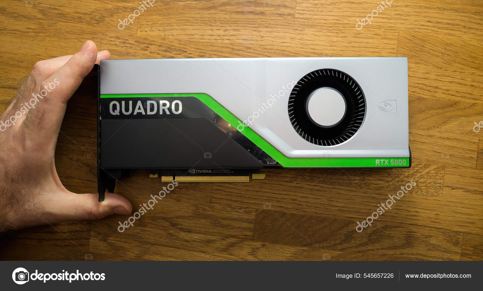 POV Beautiful senior engineer hands holding new GPU Nvidia Quadro RTX ...