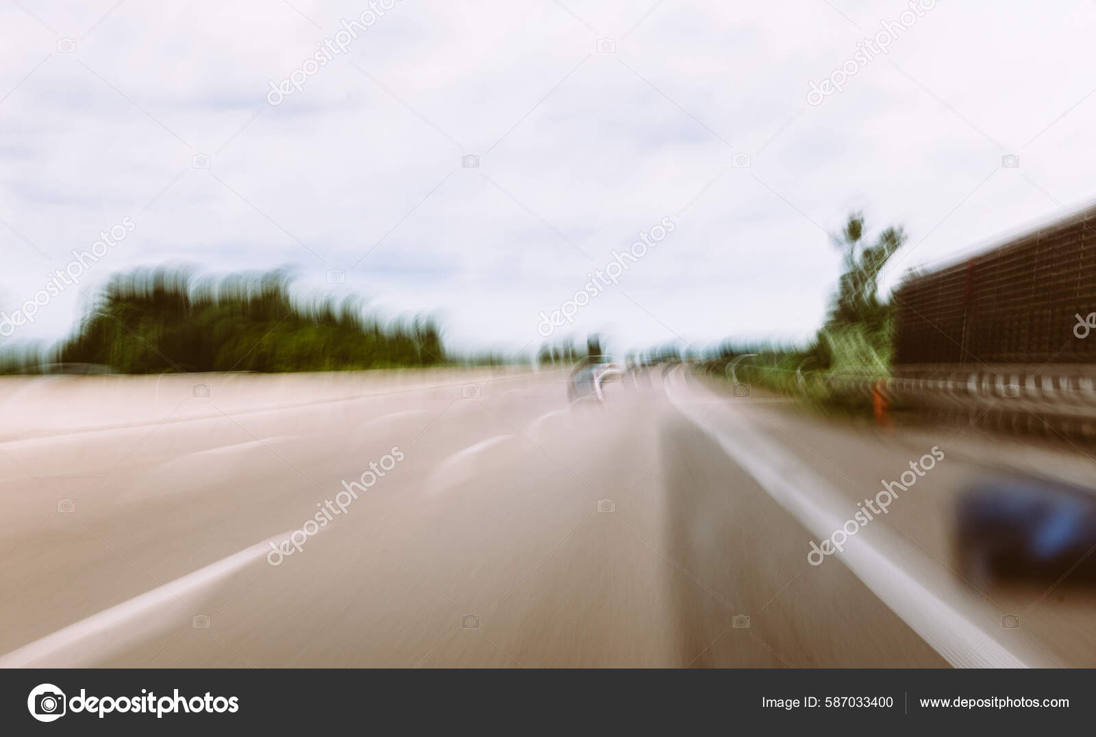 Blur Defocused View Large Highway Silhouette Multiple Cars Distorted ...