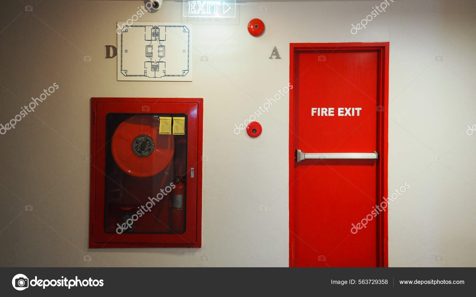 Fire Exit Door Fire Exit Emergency Door Red Color Metal Stock Photo by ...