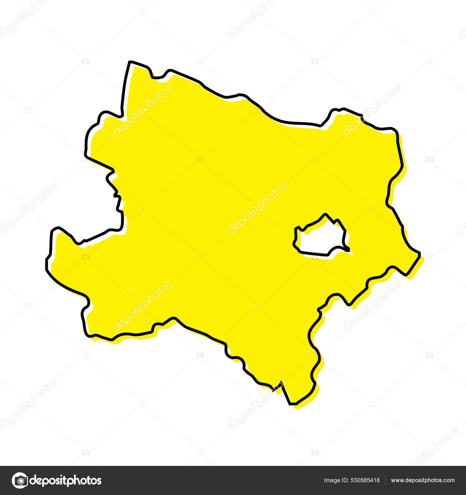 Jednoduchá Obrysová Mapa Dolního Rakouska Státem Rakousko Stylizovaný ...