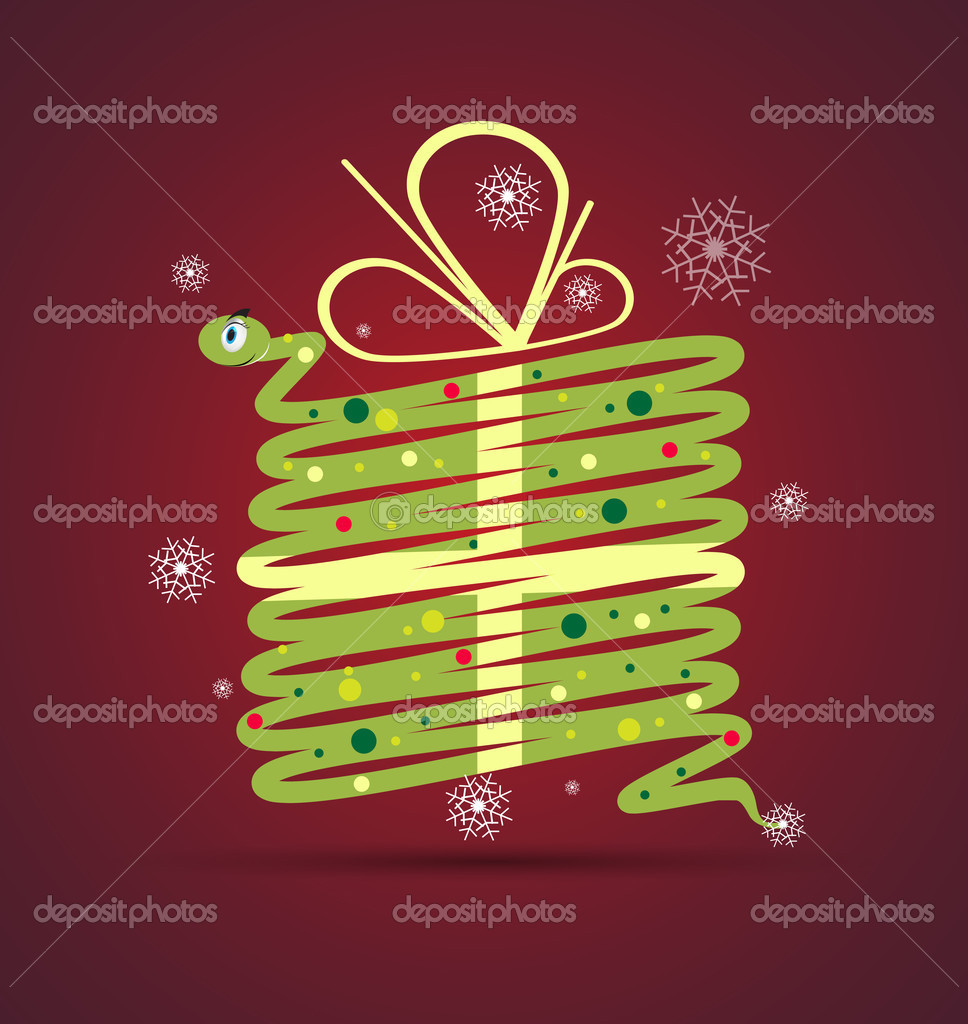 New year snake gift box card background Stock Vector Image by ©vska ...
