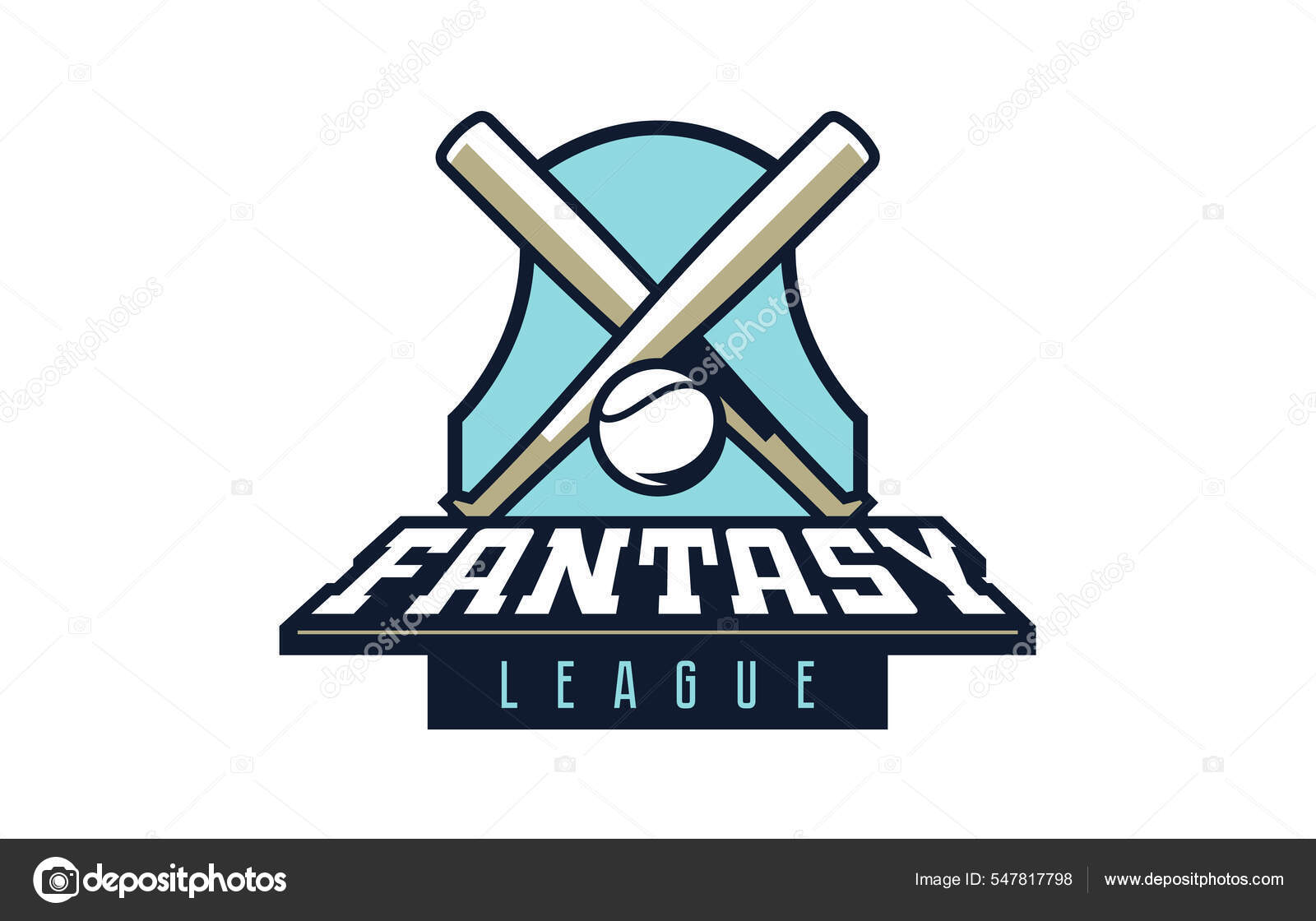 Baseball fantasy league logo, emblem. Colorful emblem of fantasy league ...