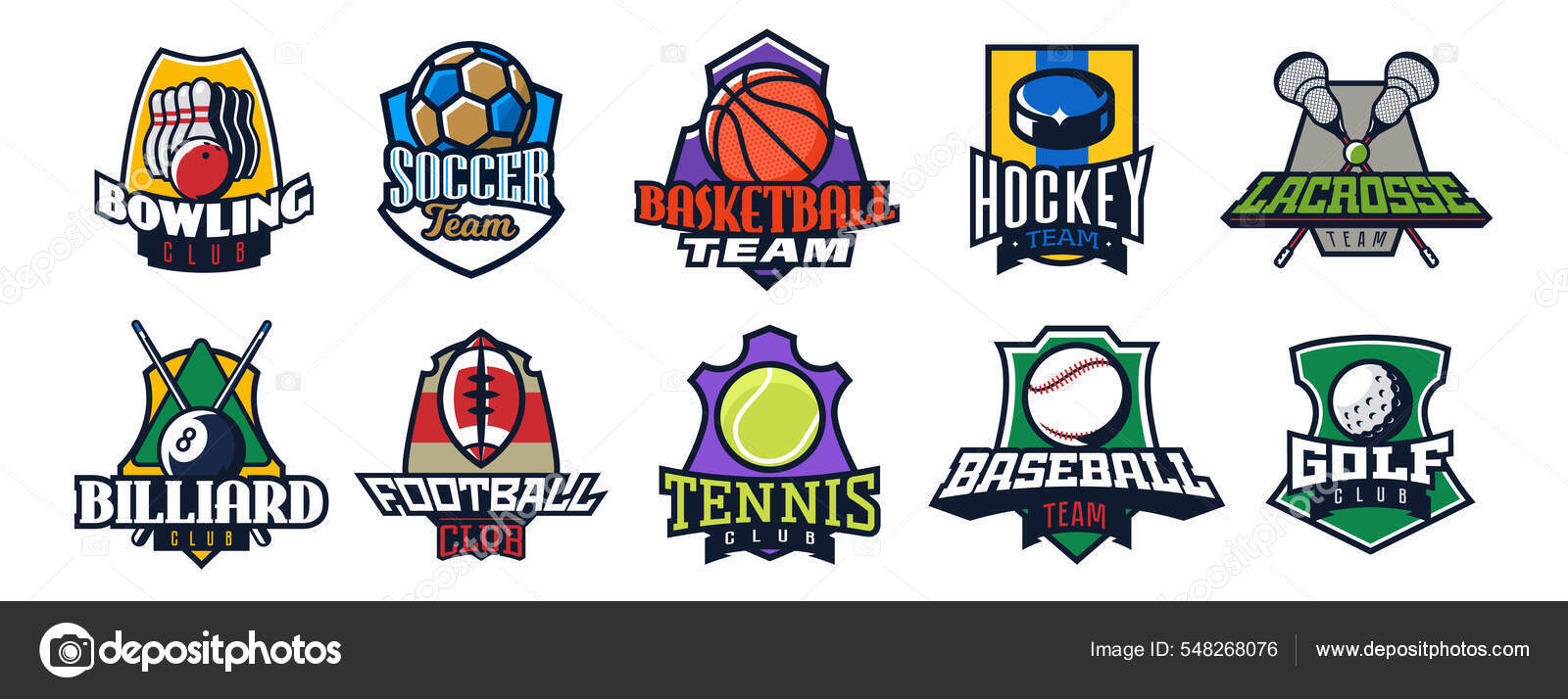 Set of sport teams logos. Collection of club emblem templates for ...