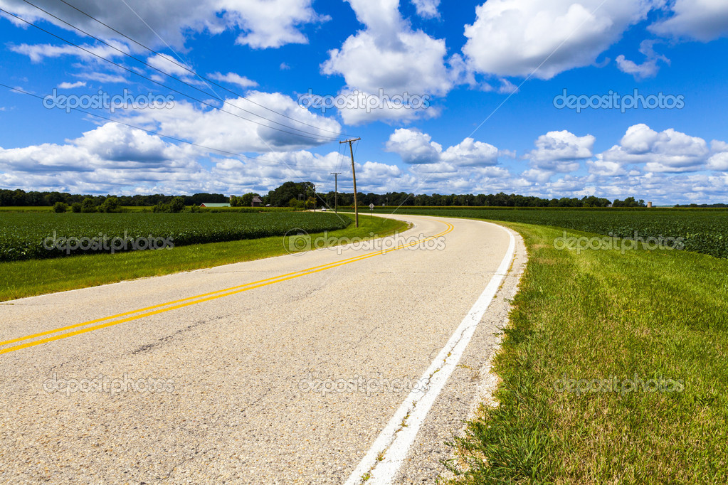 American Country Road Side View — Stock Photo © maxym #31847469