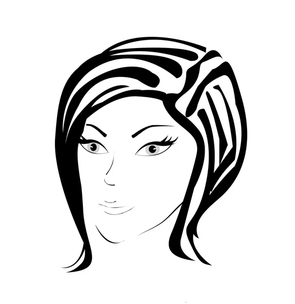 Beautiful Woman Portrait Bob Hairstyle Black And White Style