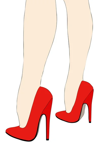 Beautiful Woman Leg Red Shoe High Heel Cartoon Illustration Isolated ...