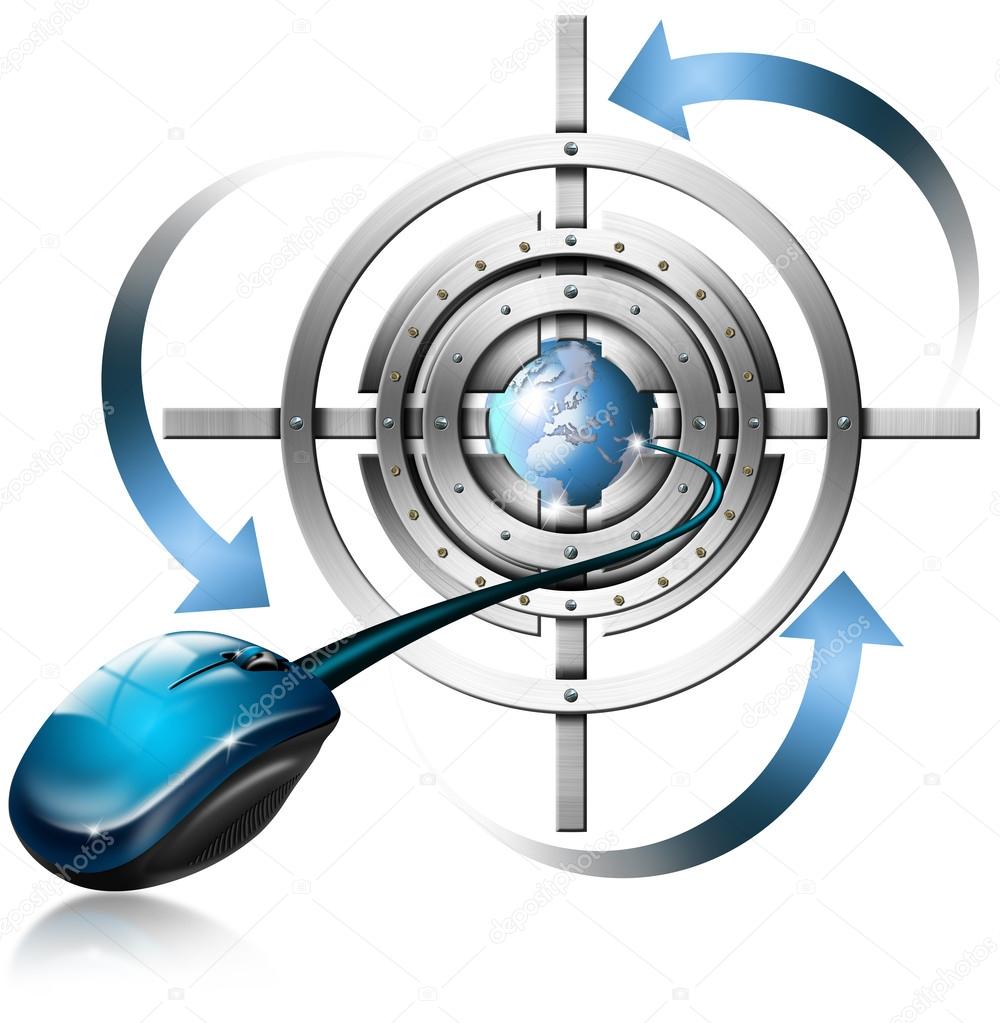 Metal Target Mouse and Globe Stock Photo by ©catalby 25103347